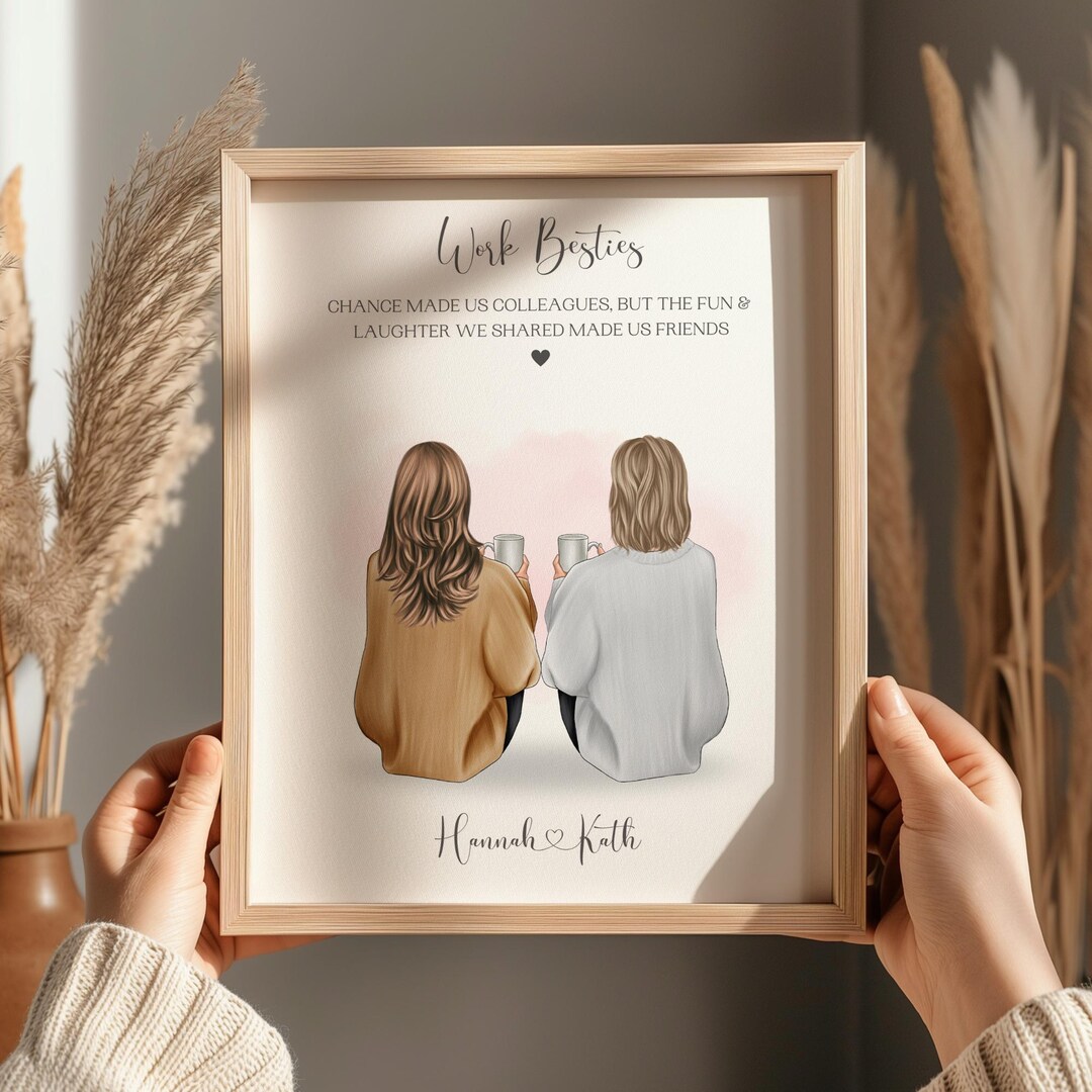 Work Friendship Personalised Print, Gift for Work Bestie, Gift for Work ...
