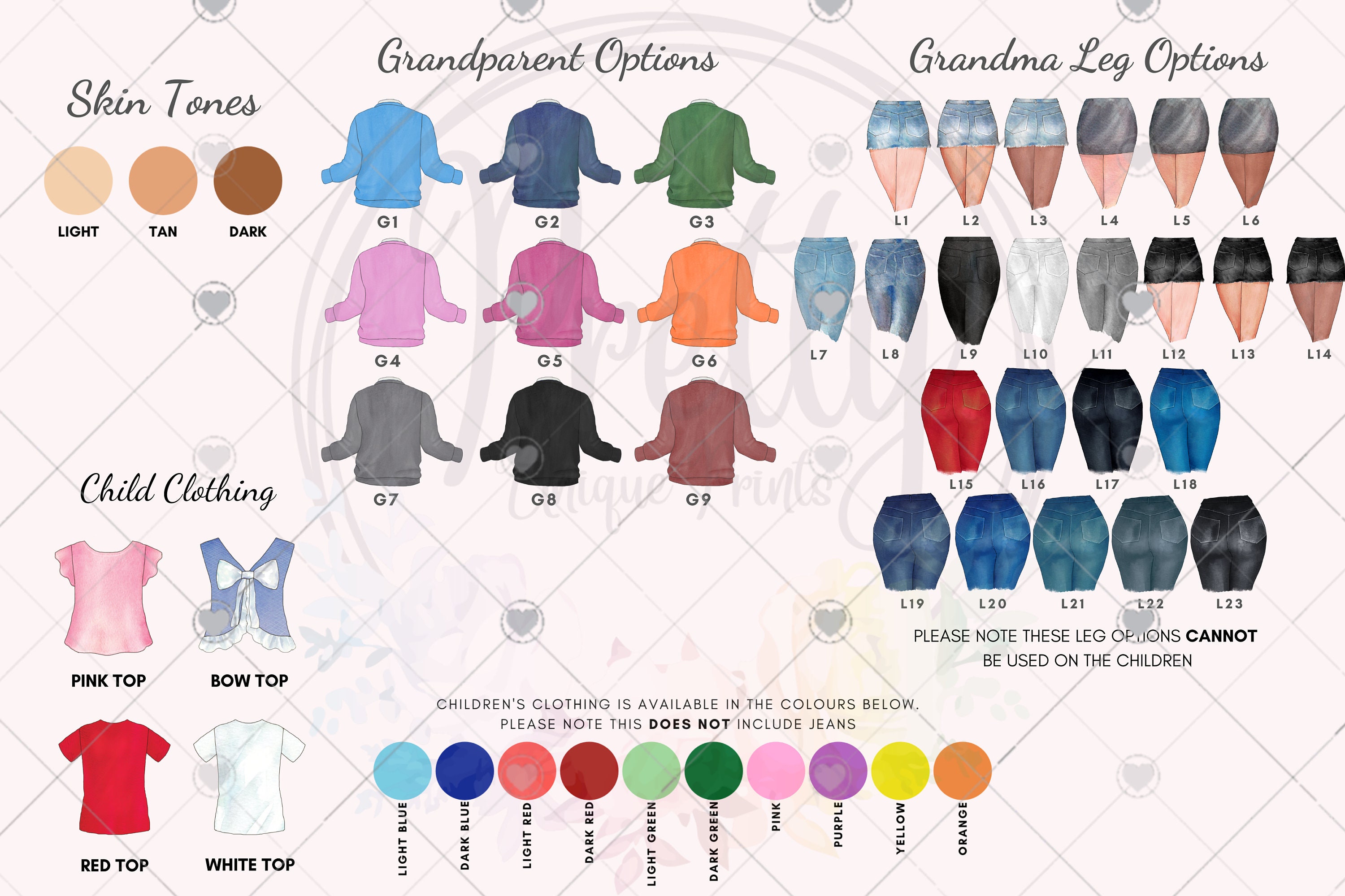 Personalised Grandma and Grandchildren Print Grandparent - Etsy