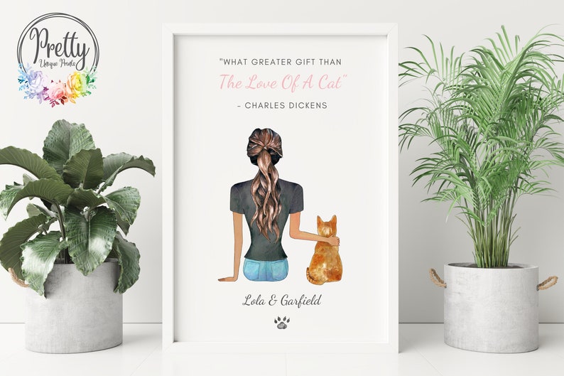 Personalised Cat Owner Gift Personalised Handmade Pet Print - Etsy