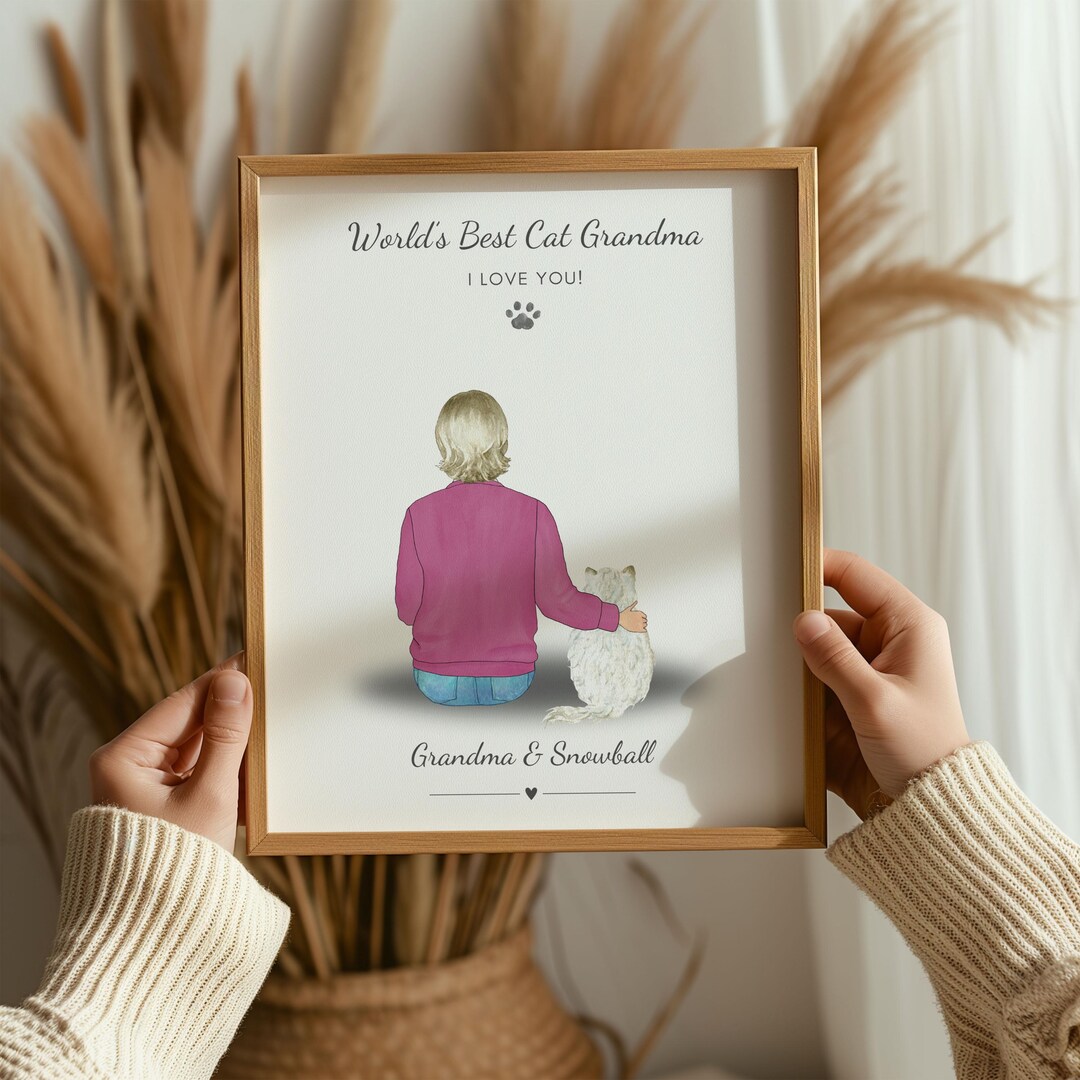 Worlds Best Cat Grandma Gift, Cat and Owner Gift, Gift for Grandma From ...