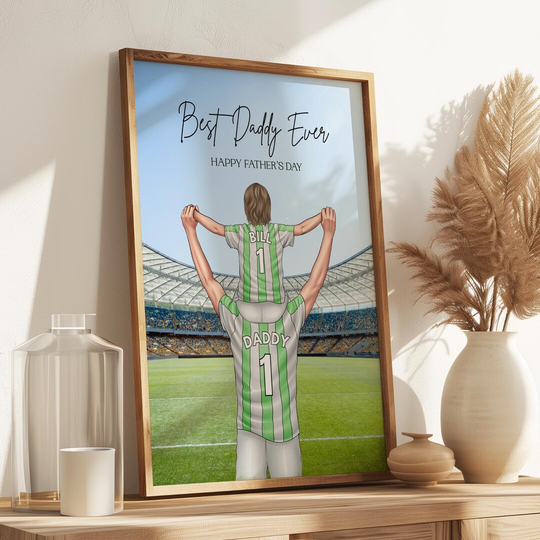Personalised Football Print, Custom Football Team Gift, Father and Son ...