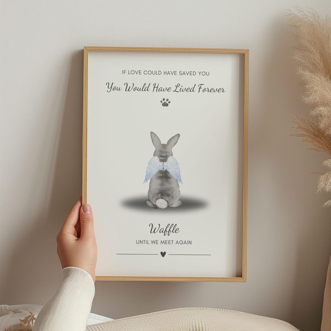 Personalised Rabbit Memorial Gift, Loss of Pet Keepsake Gift, Family ...