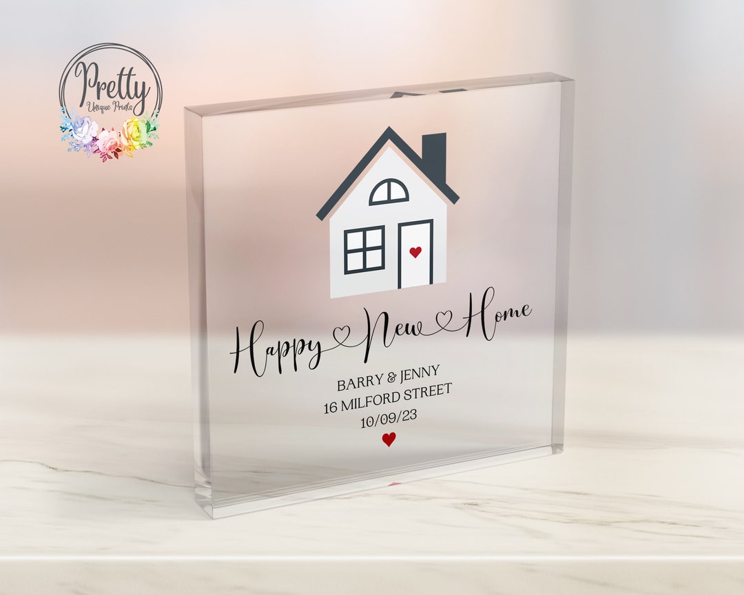 Personalised New Home Acrylic Block, Happy New Home, Personalized ...