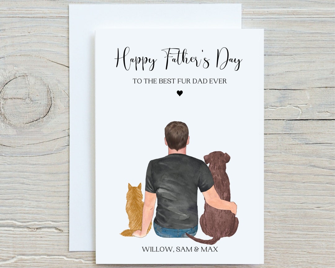 Dog Dad Card, Dog Daddy Card, Fur Dad Fathers Day Card, Fathers Day ...