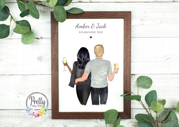 Personalised Couple Print Custom Couple Gift His and Her | Etsy