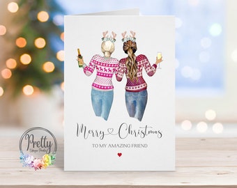 Best Friend Christmas Cards - Etsy