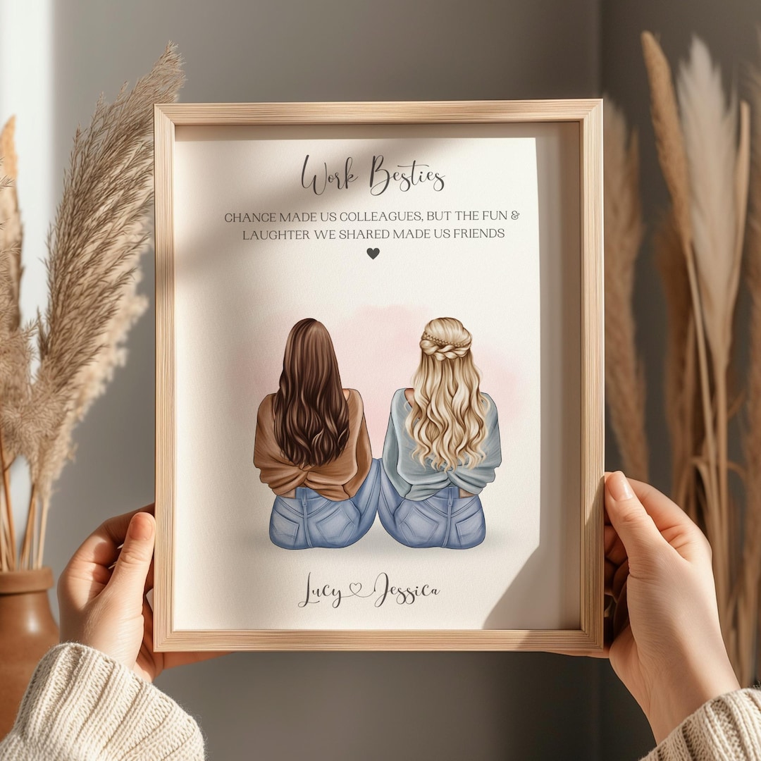 Personalised Co-worker Print, Leaving Gift for Colleagues, Personalised ...