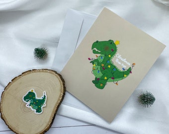 Tree Rex Christmas Card - Etsy