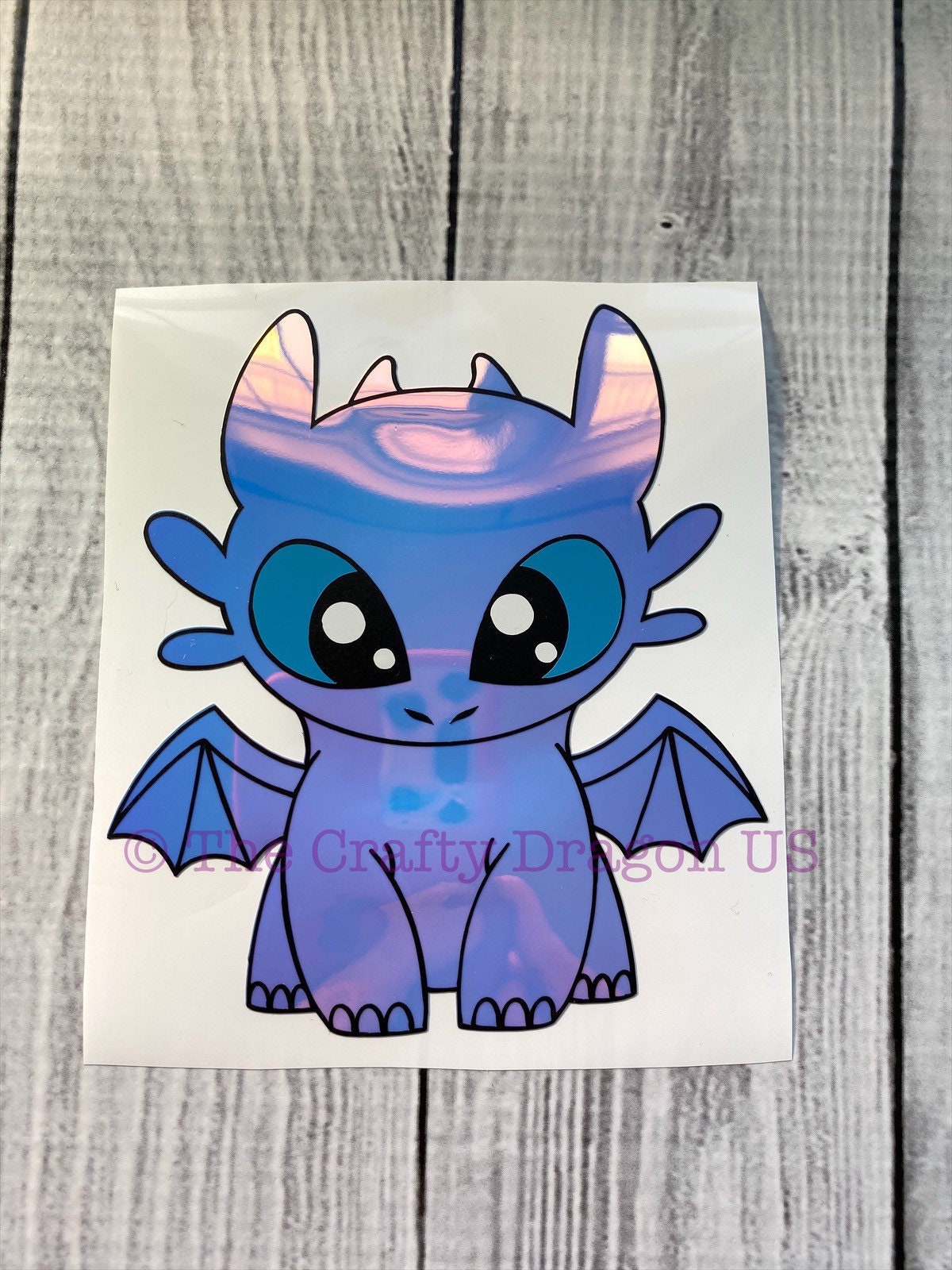 Cute Dragon Holographic Decal Toothless Laptop Decal | Etsy