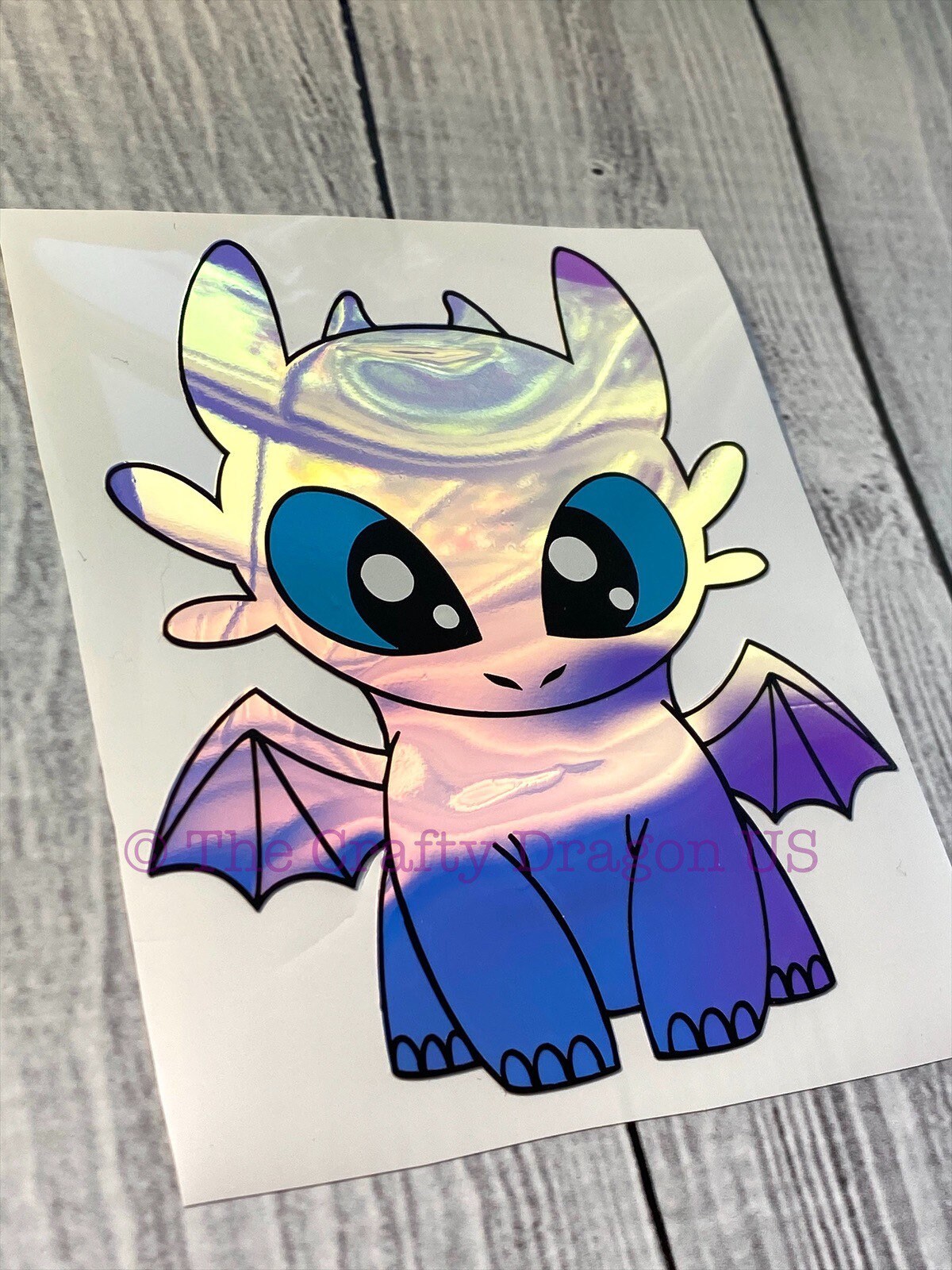 Cute Dragon Holographic Decal Toothless Laptop Decal | Etsy