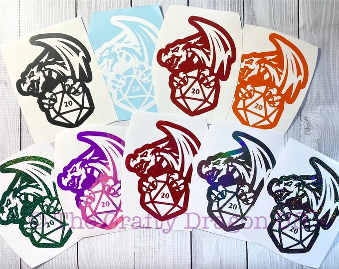 D&D Car Decal, Dnd Decal, Dragon Decal, Dungeons and Dragons Decal, D20 ...