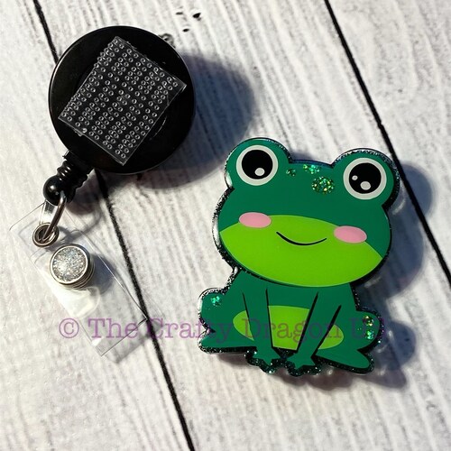 Frog Badge Reel Frog Badge Holder Frog Badge Clip Frog ID - Etsy