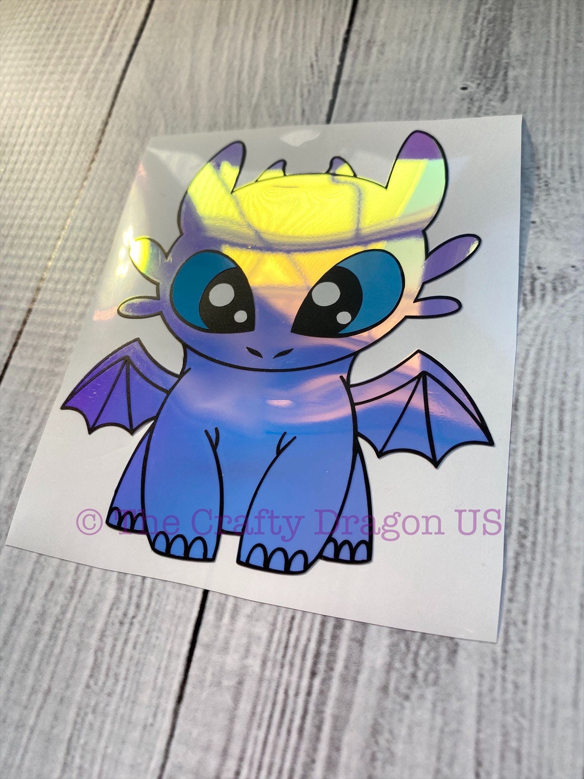 Cute Dragon Holographic Decal Toothless Laptop Decal | Etsy