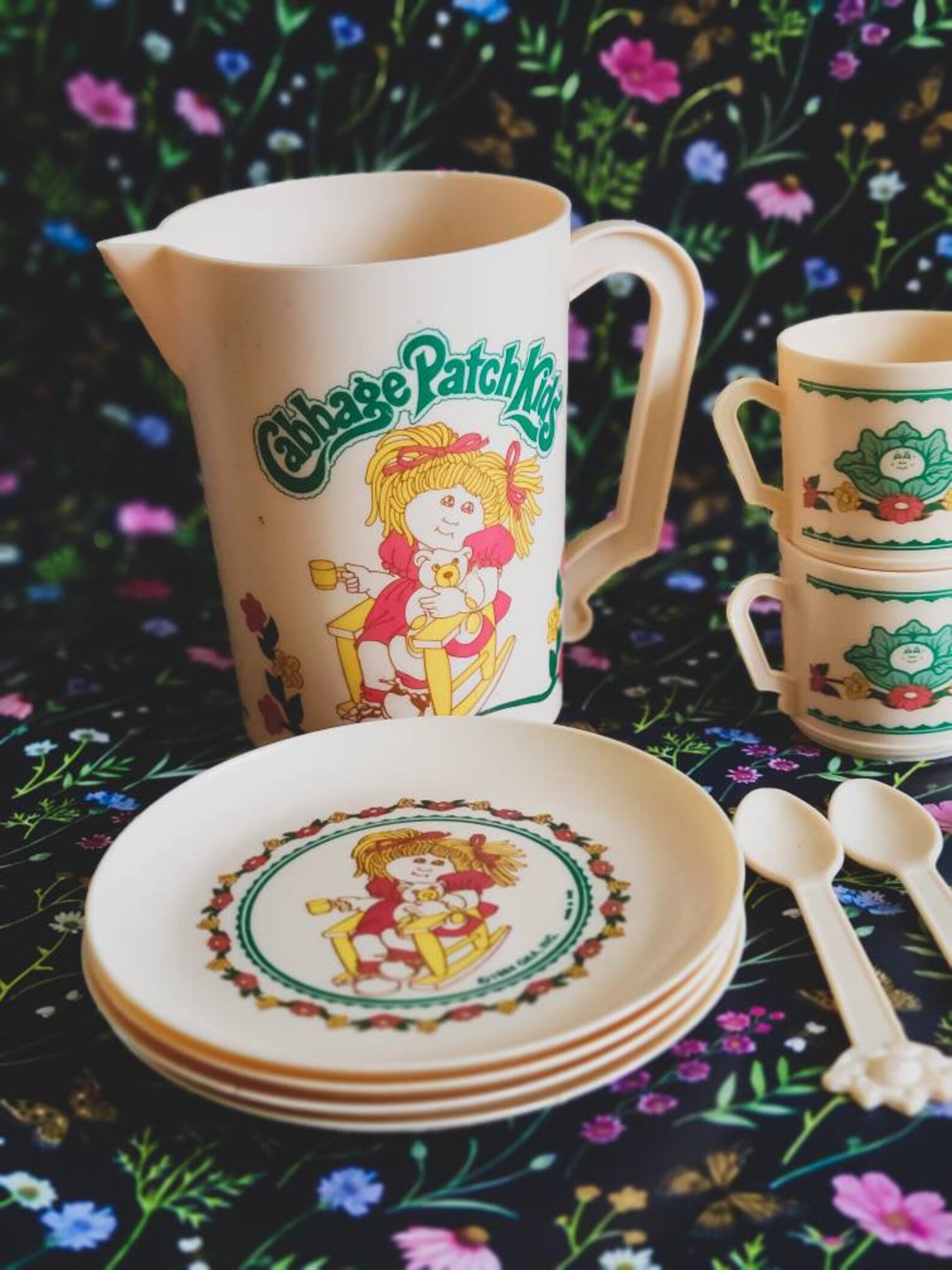 Vintage Cabbage Patch Kids Plastic Tea Set Dinnerware 1984 - Etsy