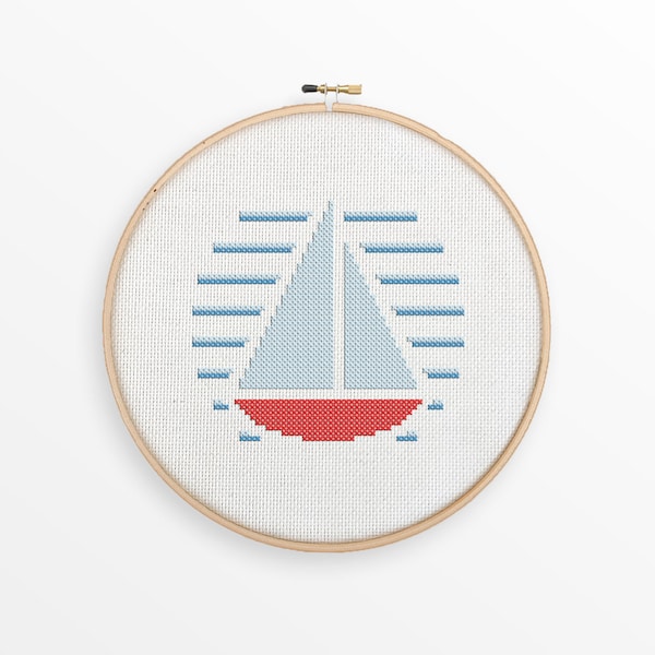 Cross Stitch Boat - Etsy