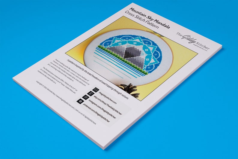 Mountain Mandala Cross Stitch Pattern | Modern Mandala Xstitch ...