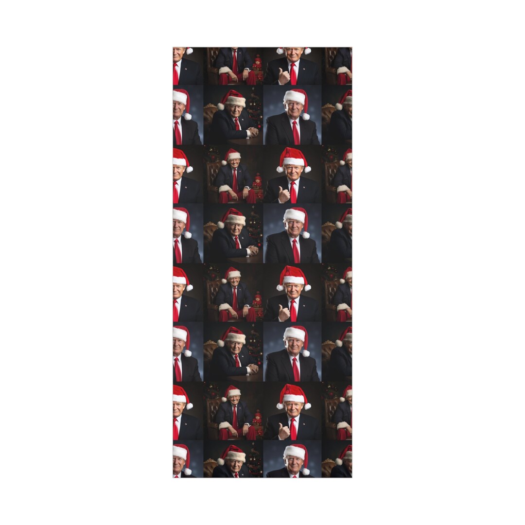 Christmas Trump Santa Hat Gift Wrapping Paper - Etsy