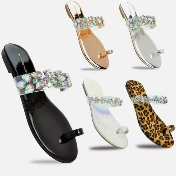 Rhinestone Sandals Women - Etsy