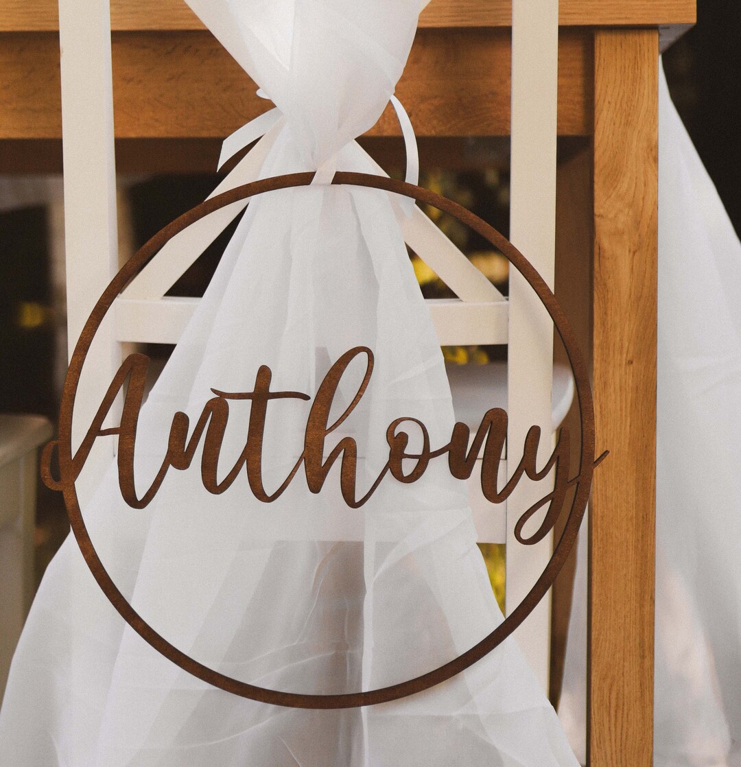 Wedding Bride and Groom Chairs Decor, Unique Chairs Signs, Round on ...