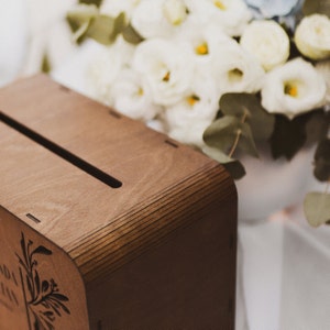 Personalized Wedding Card Box, Wood Unique Card Box, Envelope Box, Wood ...