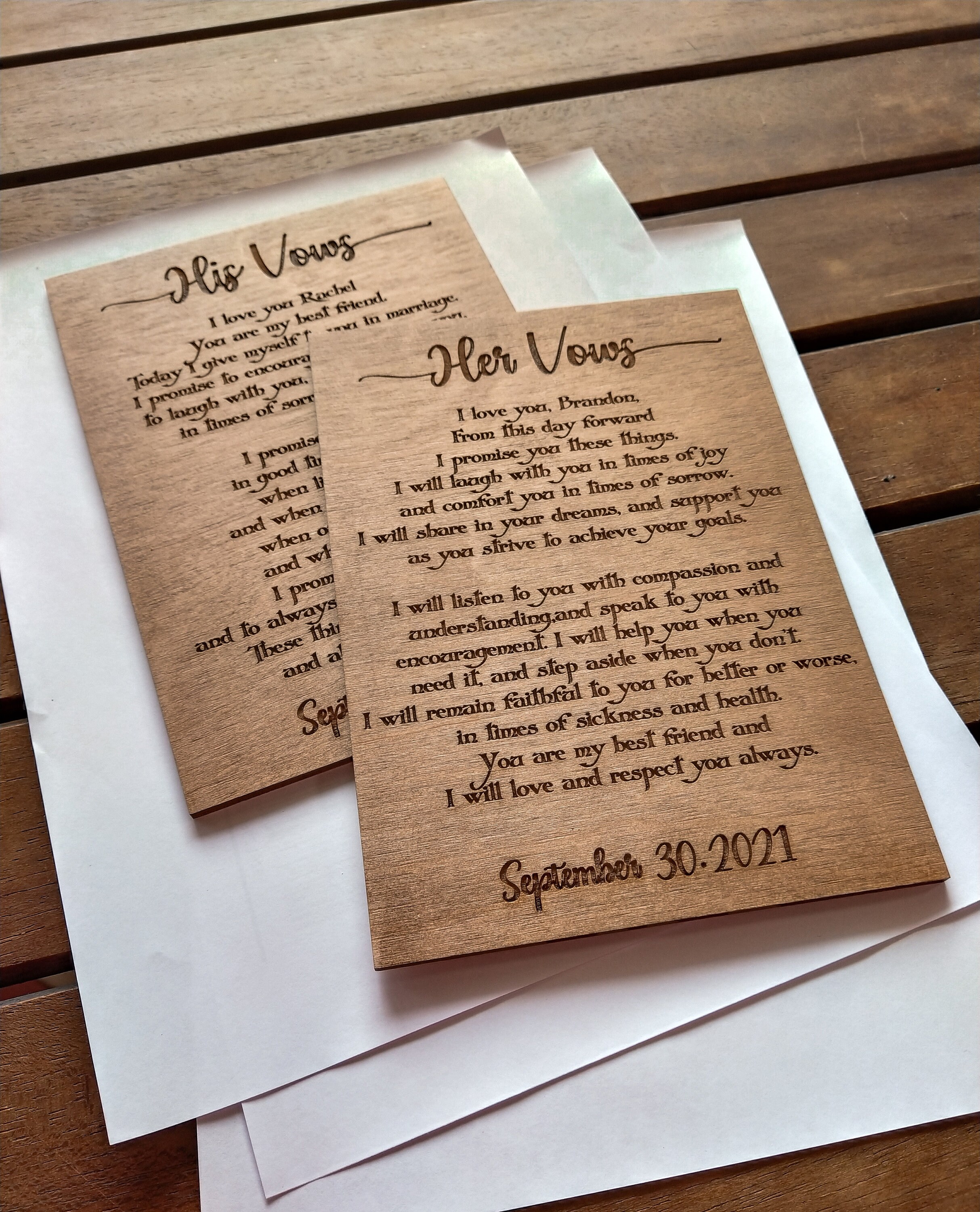 Custom Wedding Vows I Take You To Be My Best Friend Wood | Etsy