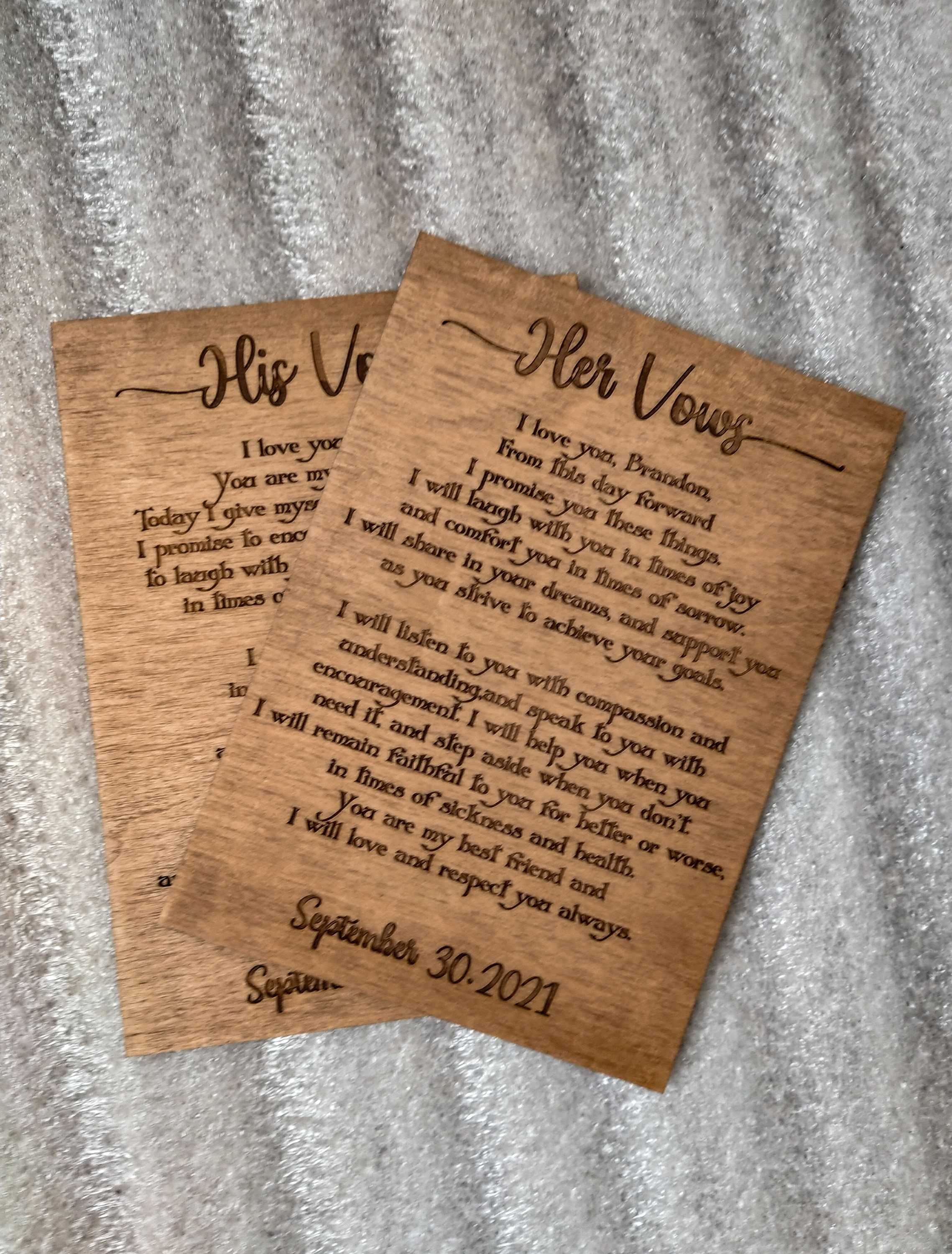 Custom Wedding Vows I Take You To Be My Best Friend Wood | Etsy