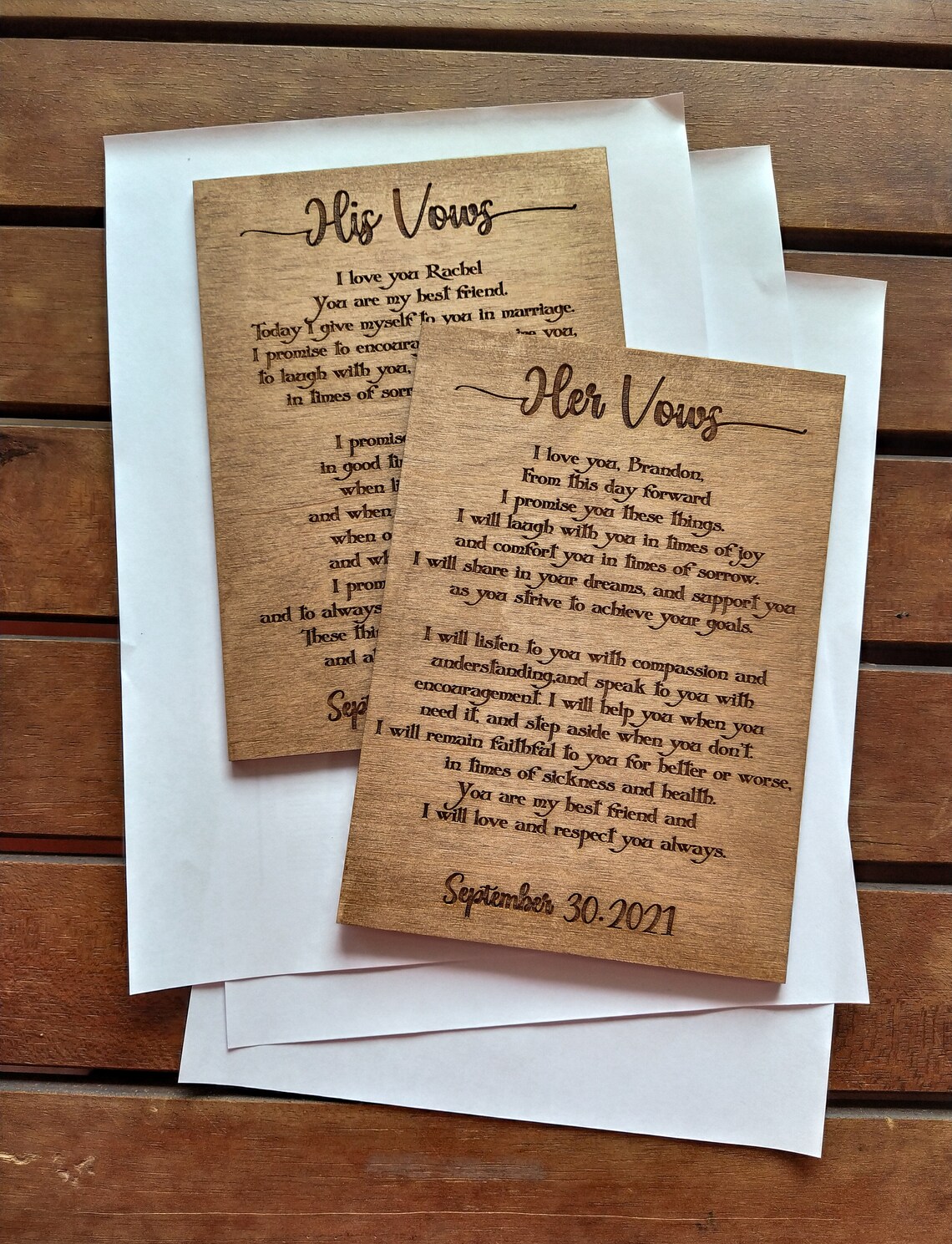 Custom Wedding Vows I Take You To Be My Best Friend Wood | Etsy