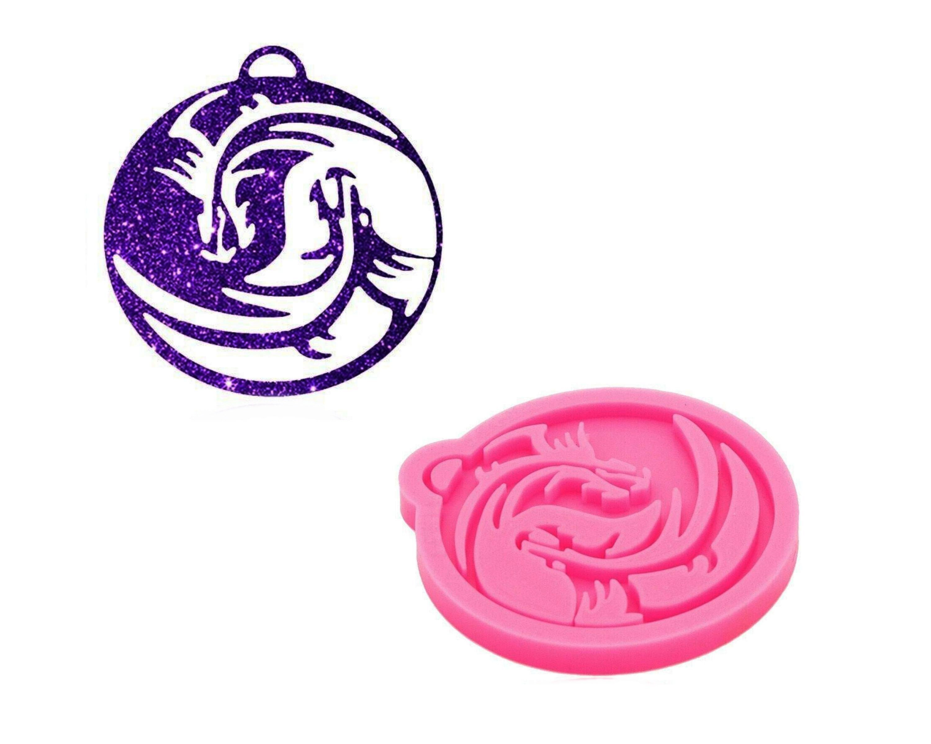 Shiny Glossy Flying Dragon Keychain Silicone Mold,flying Dragon Yin ...