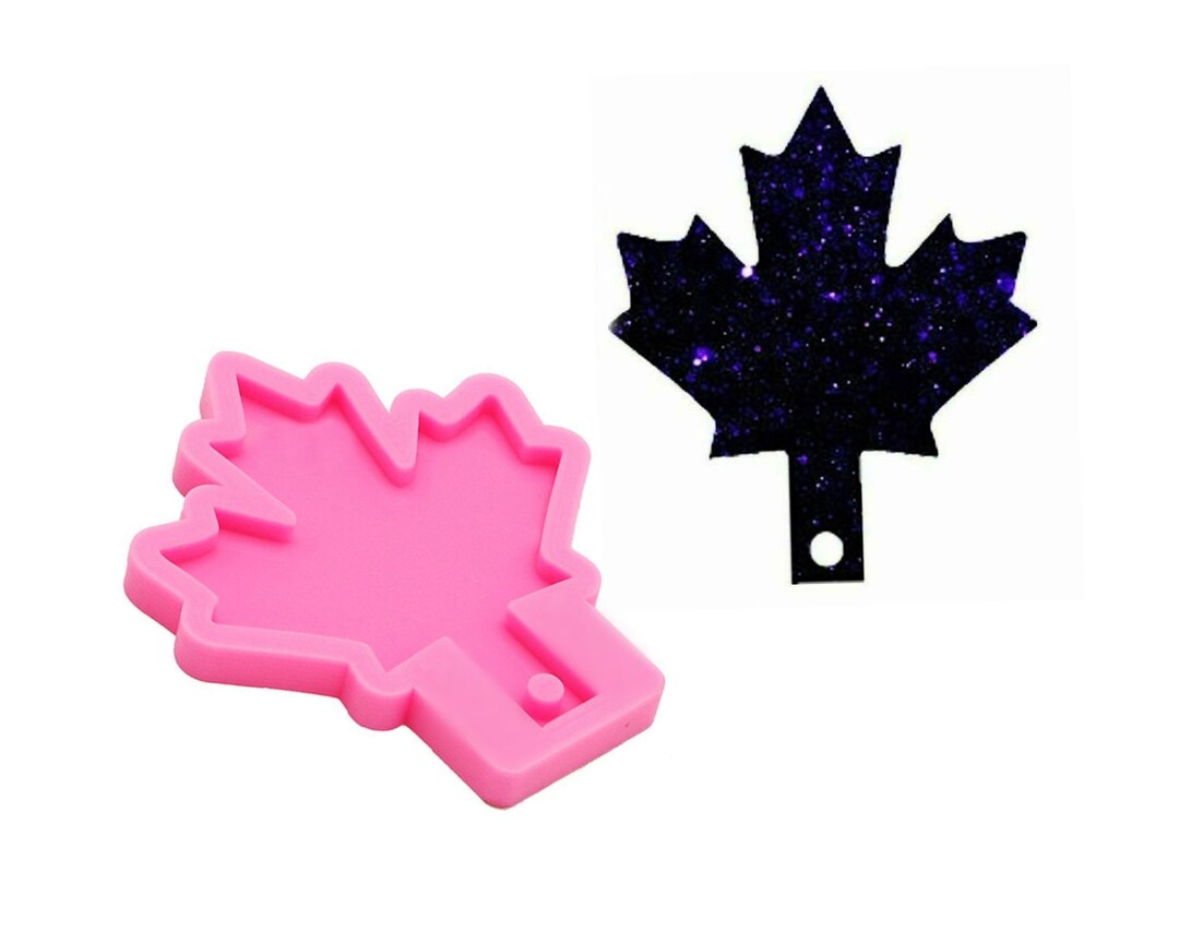 Shiny Maple Leaf Leaves Silicone Molds for DIY Truck Key Ring Epoxy ...