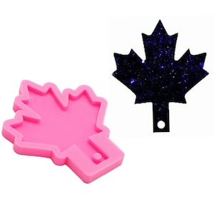 Shiny Maple Leaf Leaves Silicone Molds for DIY Truck Key Ring Epoxy ...