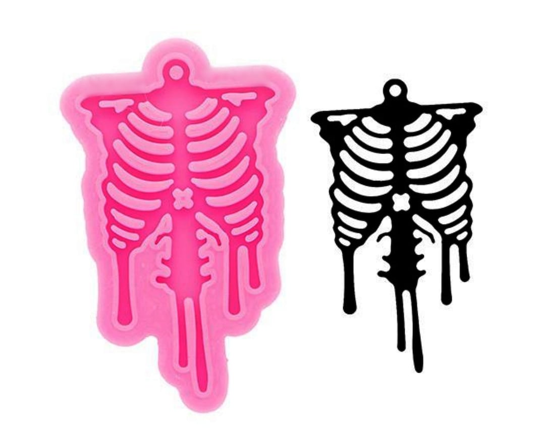 Skeleton Keychain Mold,human Skeleton Skull Rib Cage Body Keychain ...