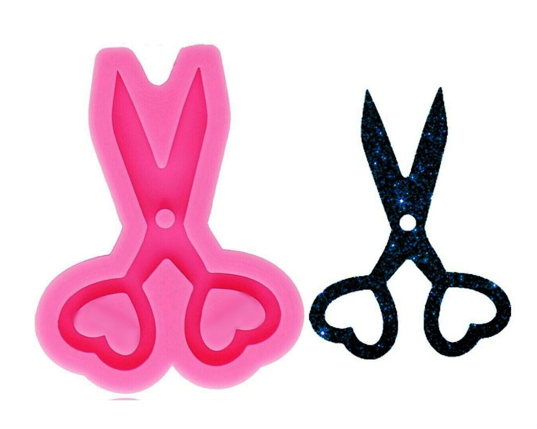Scissors Heart Shape Resin Mould Jewelry Keychain Pendant Craft ...