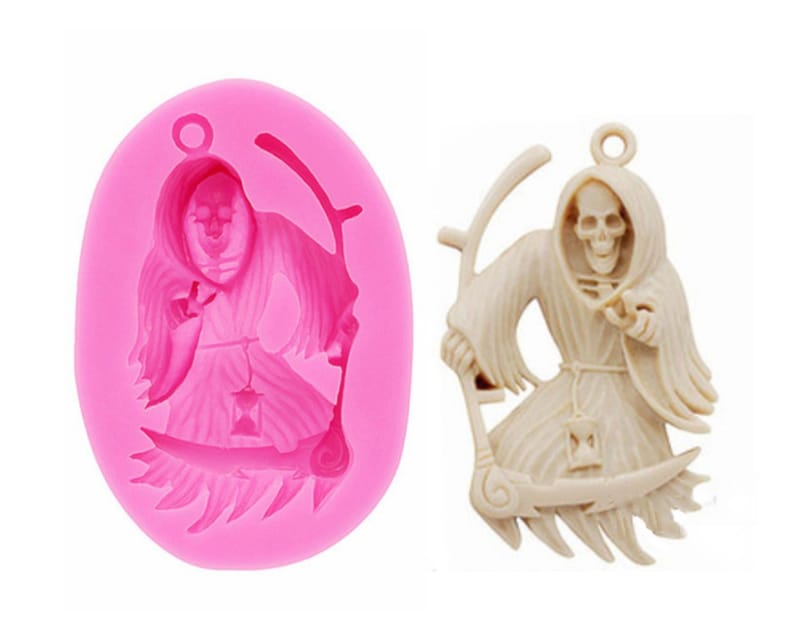 Grim Reaper Skull Death Sickle Evil Molds,skull Silicone Mold, Craft ...