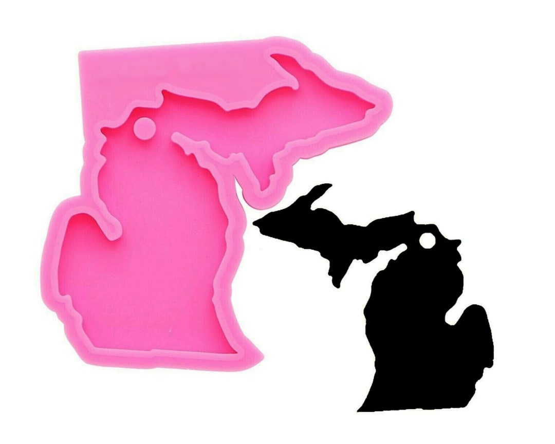 Shiny Michigan Shape Keychain Mold DIY Epoxy Craft Silicon Molds for ...