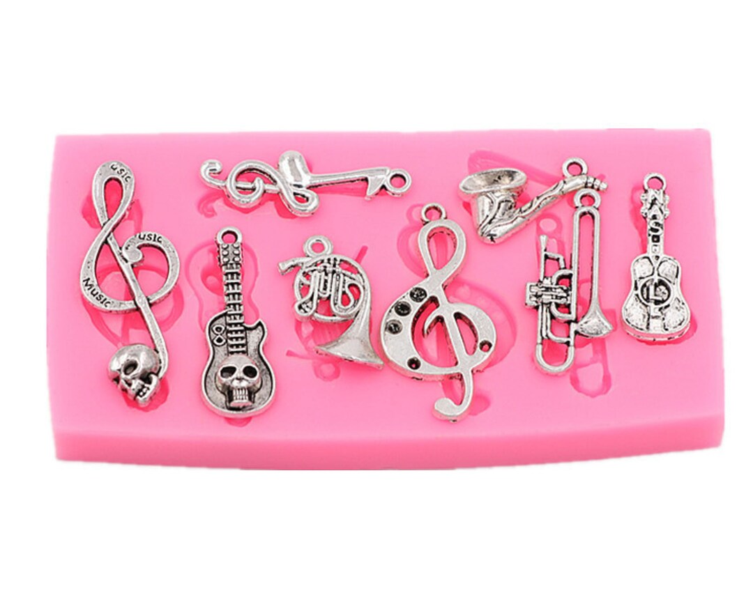 Musical Instruments Kidding Cake Baking Flexible Silicone Mold Handmade ...