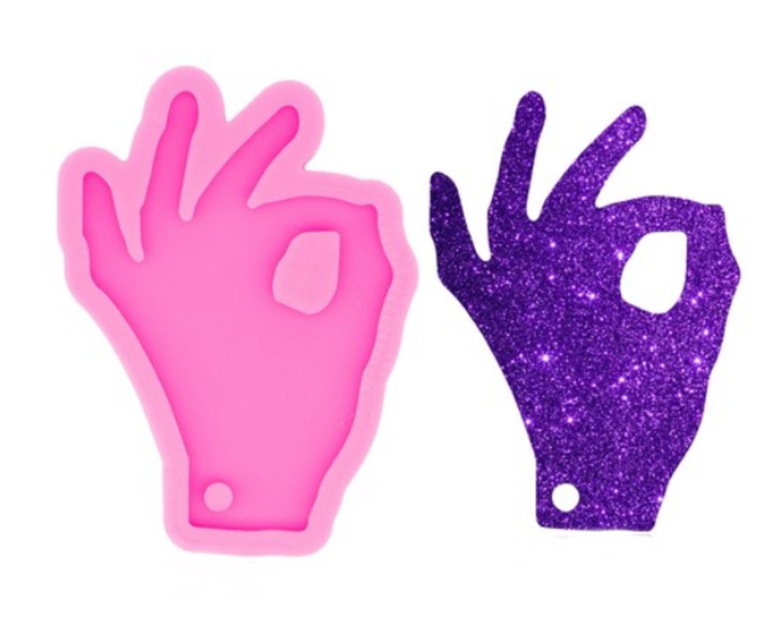 Shiny Hand Sign Language Keychain Silicone MoldHand Silicone | Etsy
