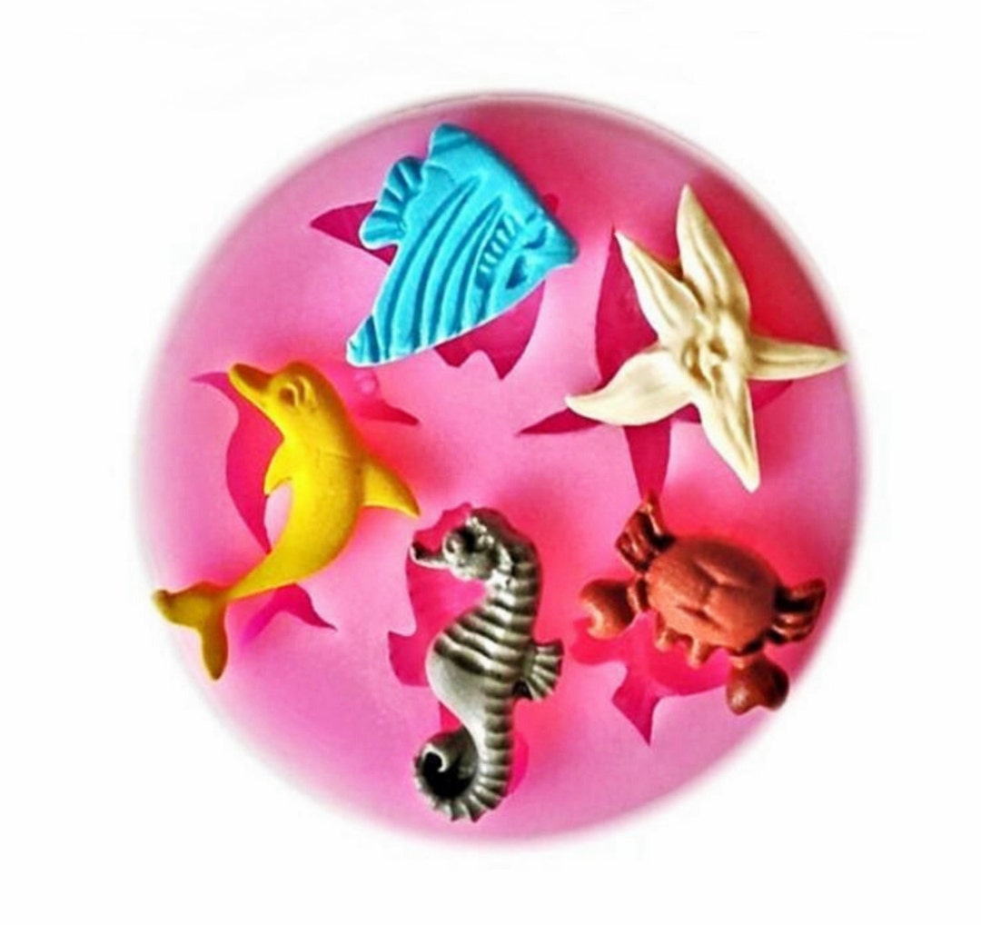 Ocean Themed Silicone Mold,dolphins Hippocampus Starfish Silicone Mold ...