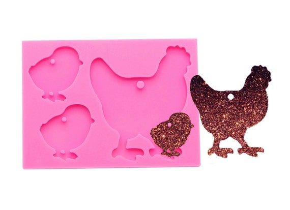 Chicken Family Silicone Mold Keychains Clay DIY Jewelry Making | Etsy