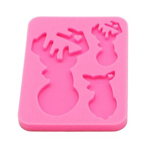 Shiny Christmas Reindeer Mama/baby Silicone Molds DIY Jewelry Moose ...
