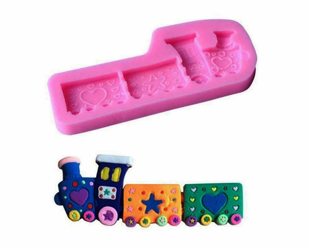 Cartoon Train Shape Fondant Cake Mold Fondant Paste Candy Cookies ...