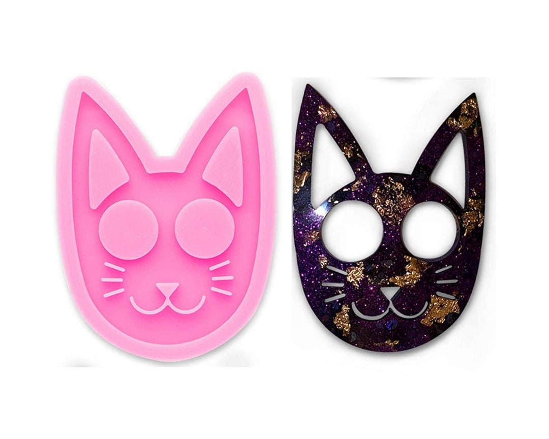 Glanzende Glossy Kat hoofd Sleutelhanger Mold Cat Head Pet - Etsy België
