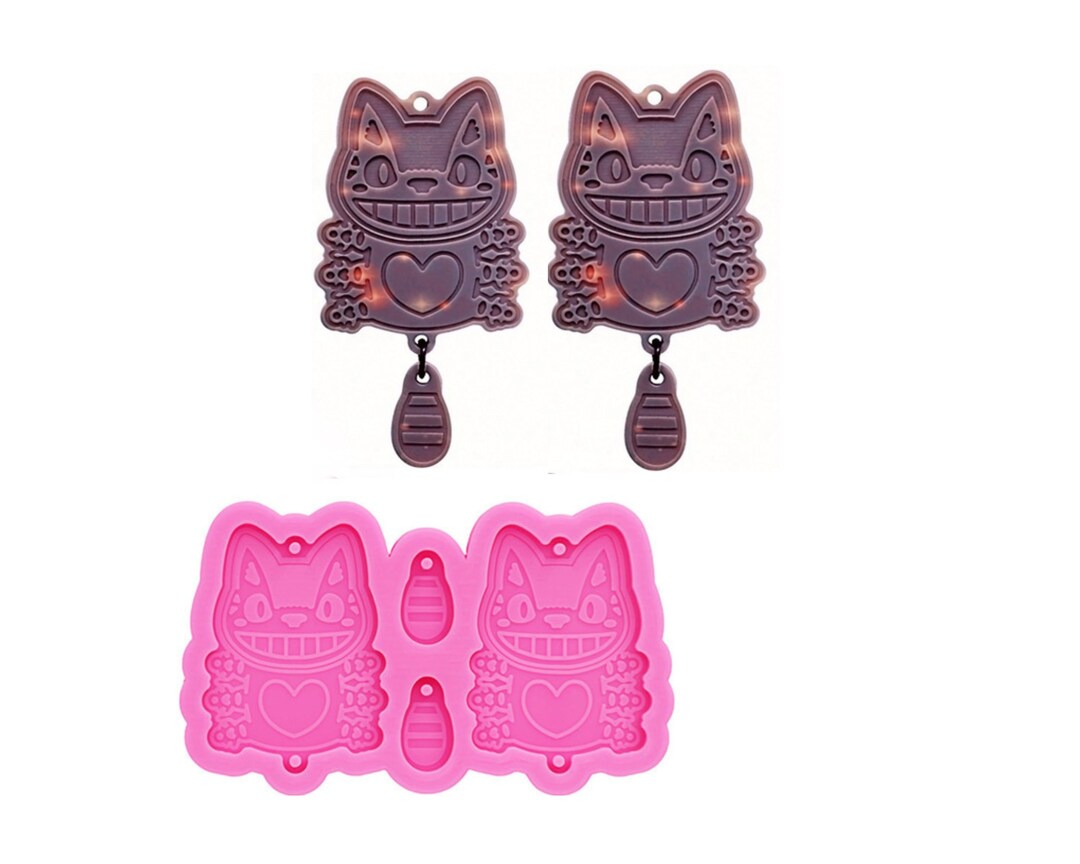 Cartoon Cat Pendant Mold,polymer Keychain Resin Mould,forms for Baking ...