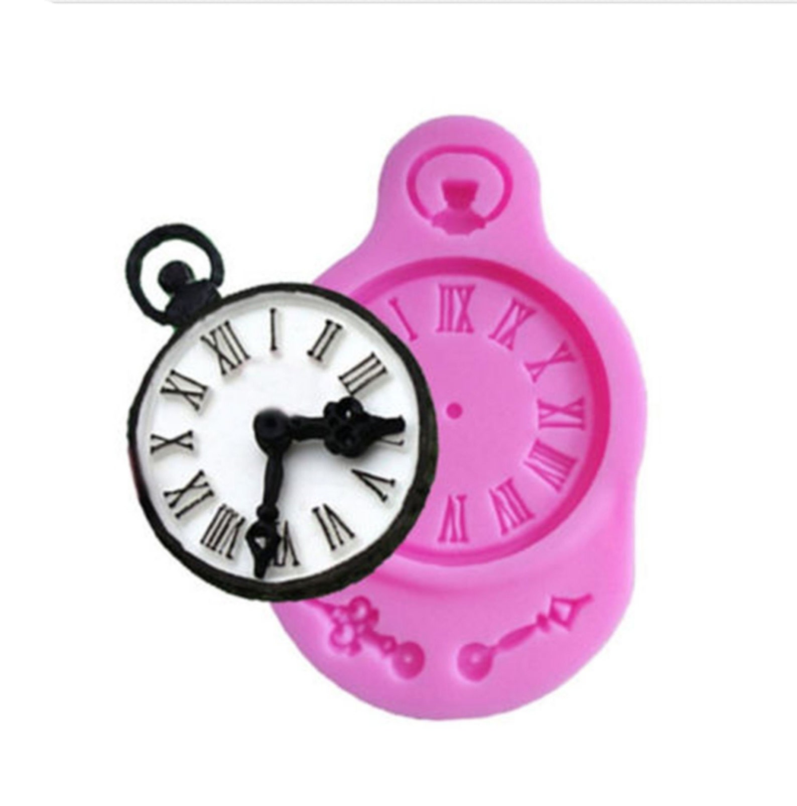 Clock Shape Silicone Mold,silicone Clock Shaped Mold Fondant Cake Mould ...
