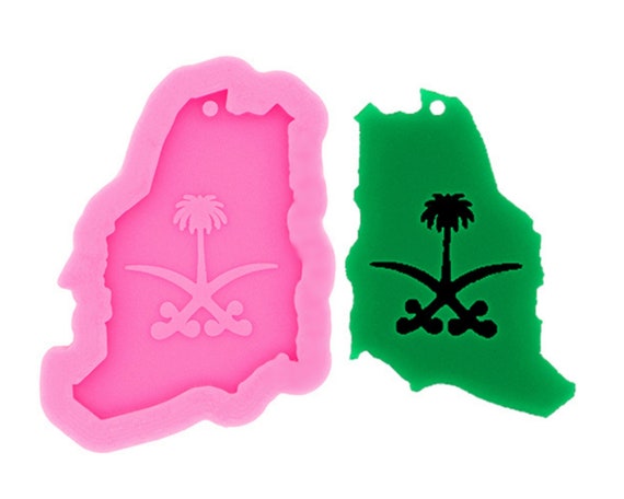 Saudi Arabia Map Keychains Silicone Mold | Etsy