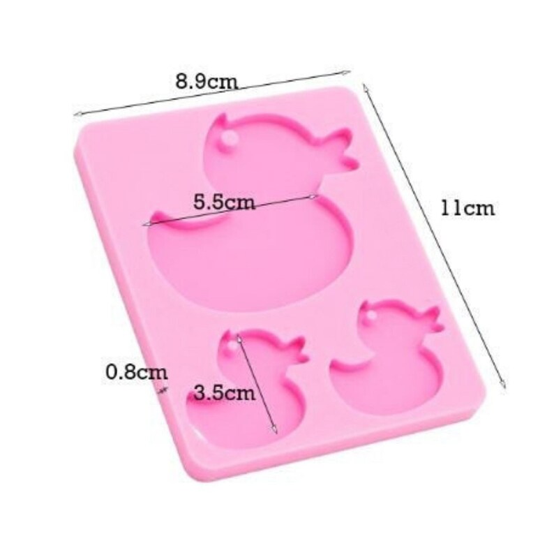 Duck and Duckling Keychain Silicone Mold, Shiny Duck Keychain Mold ...