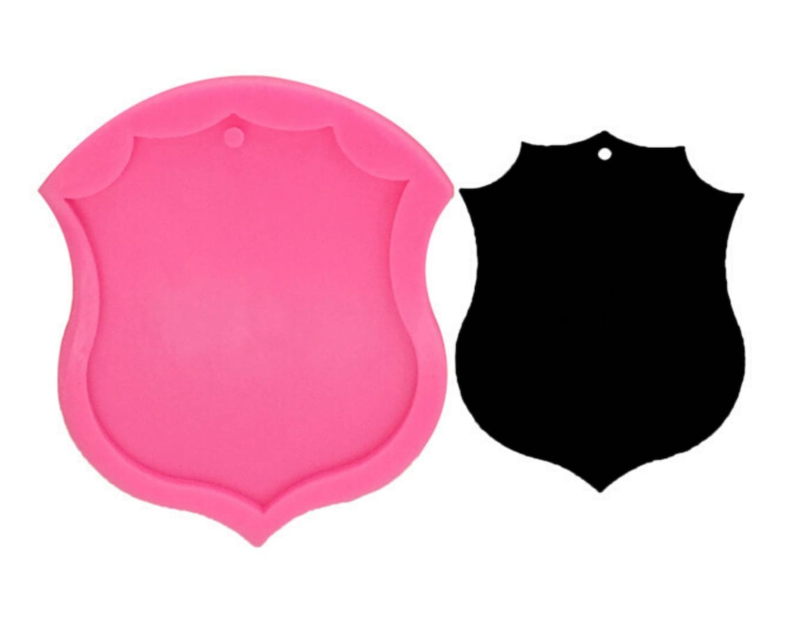 DIY Shiny Police Badge Shield Silicone Key Ring Pendant With - Etsy