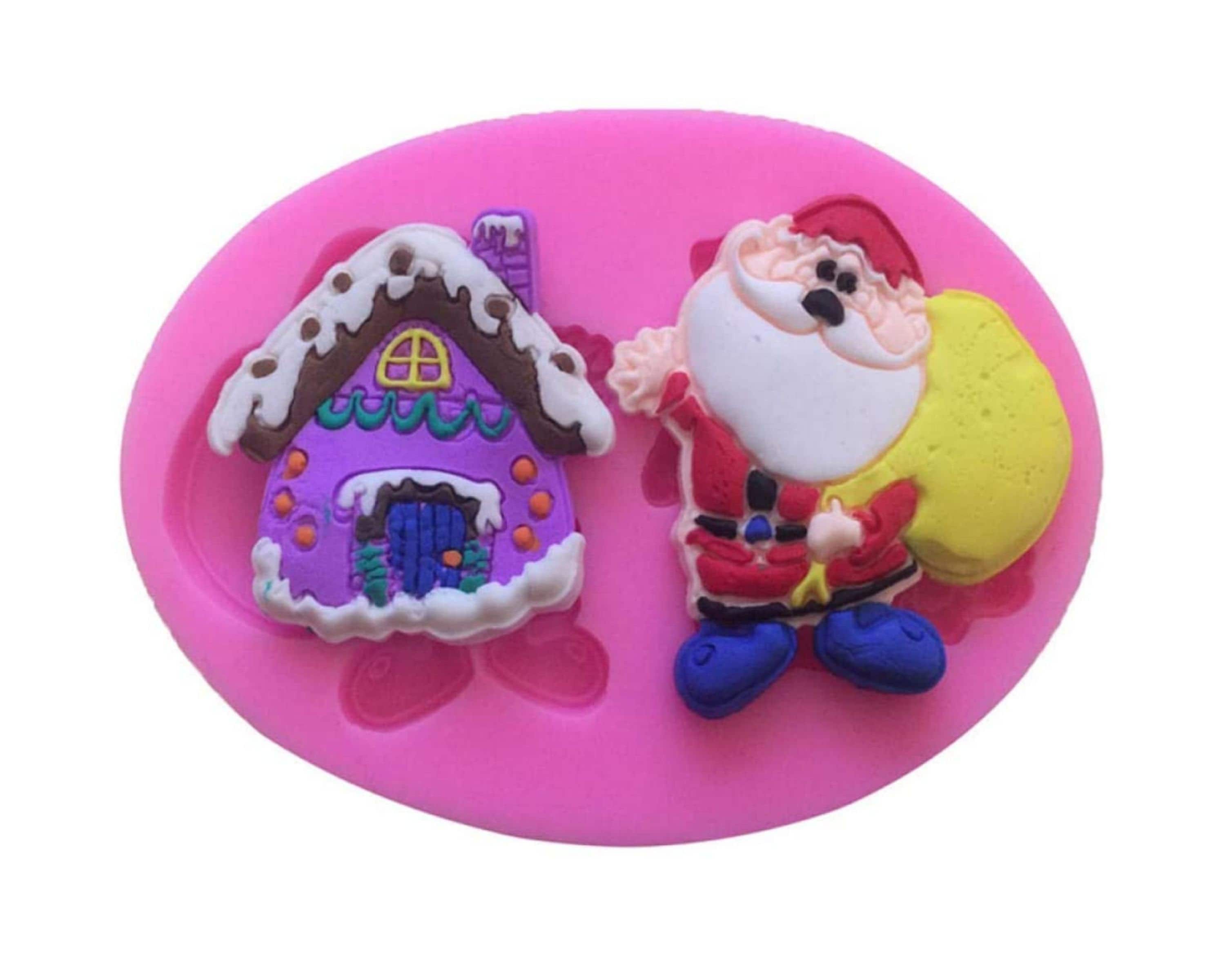 Santa Claus and Houses Silicone Mold Christmas Cake Decorating Tools ...