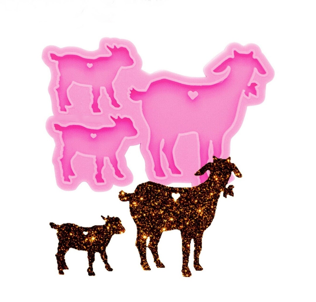 Goat Family Silicone Mold,shiny Goat Family Silicone Mold for Epoxy ...