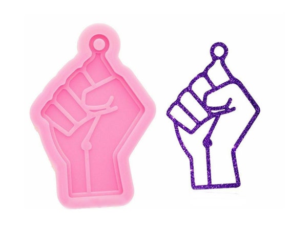 Black Power Fist Hand Keychain Silicone Molddiy Resin Art | Etsy