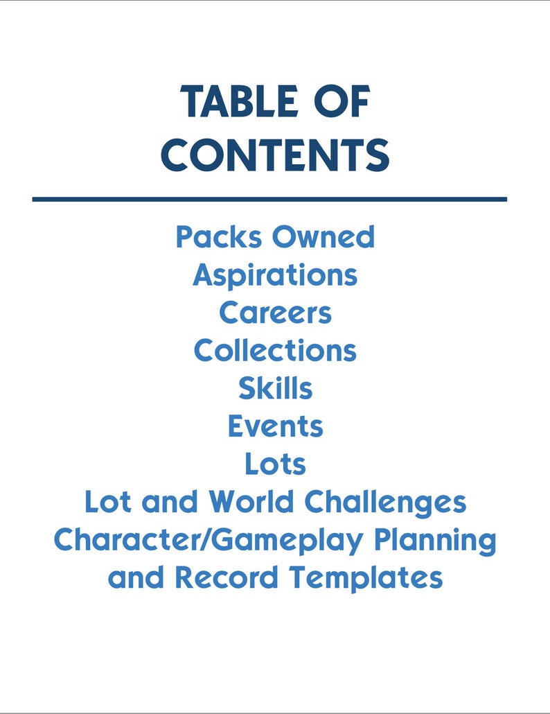 The Ultimate Sims 4 Legacy Checklist and Recording - Etsy